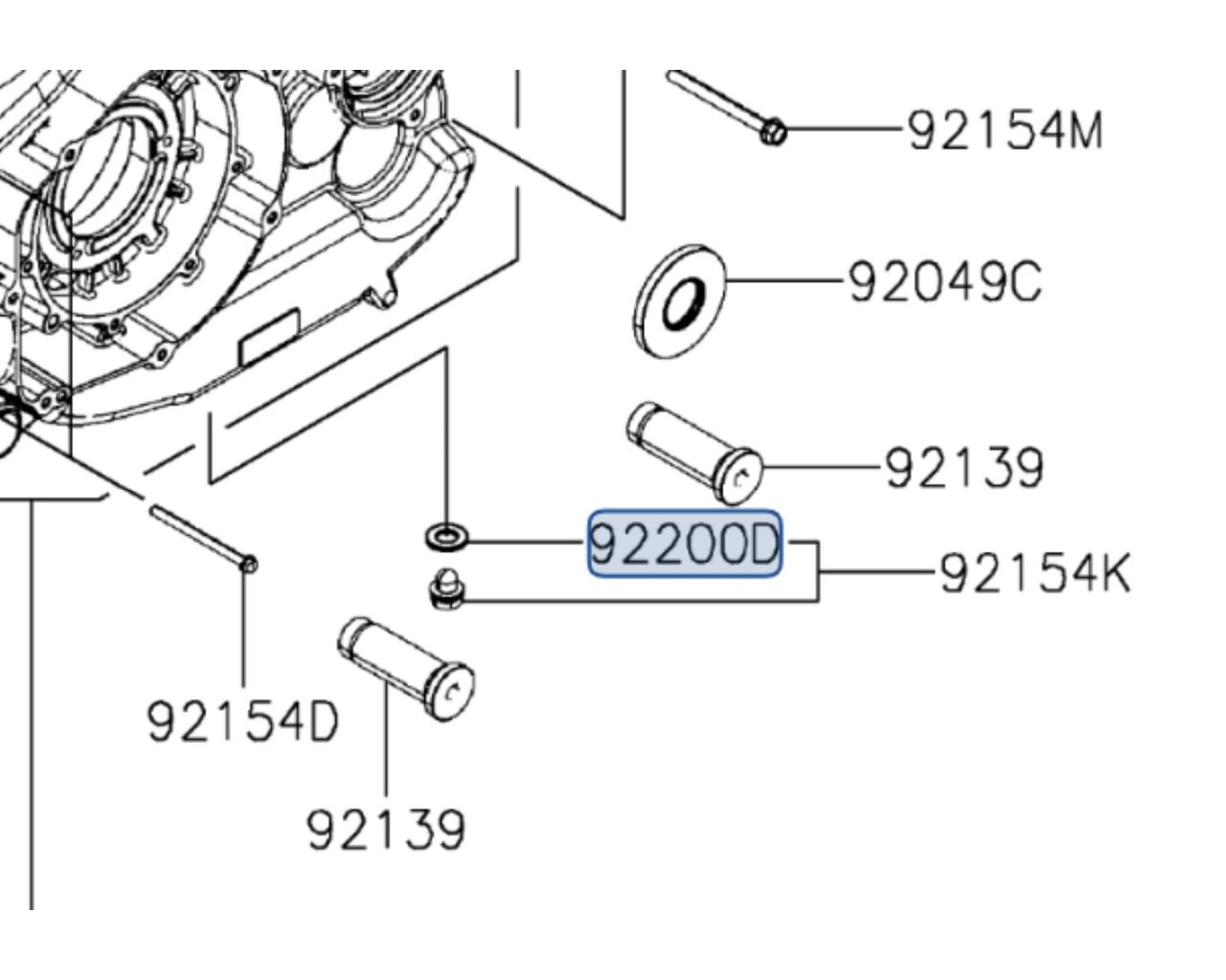 Kawasaki Drain Bolt Washer Mule Pro-MX 92200-Y099 - Walmart.com
