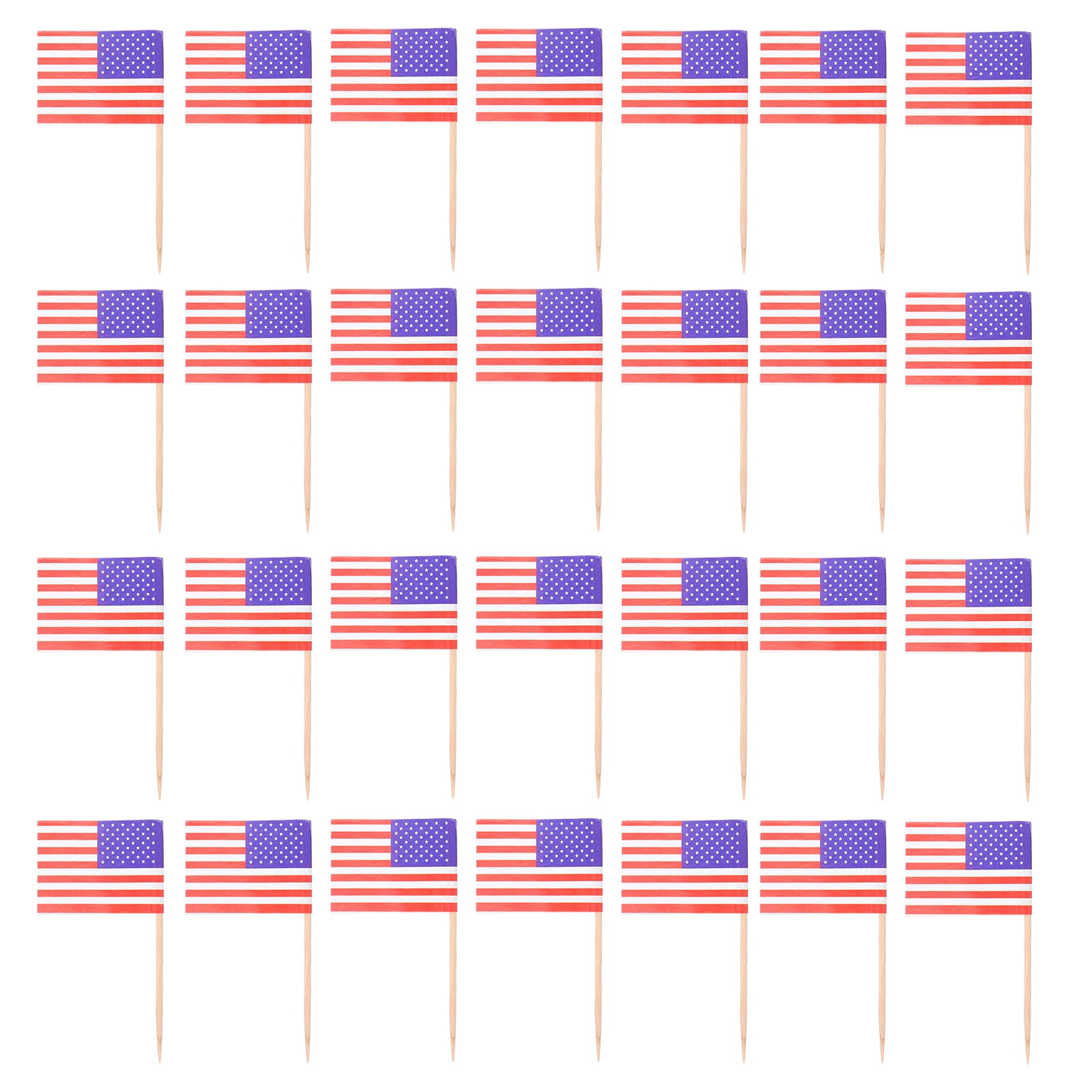 Hemoton Flag American Cake Cupcake Topper Flags Toothpick Picks Decor ...