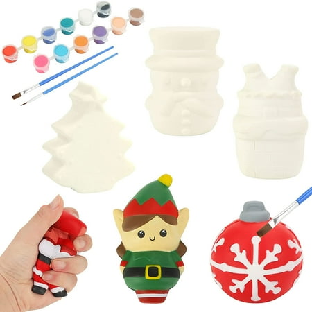 IGUOHAO 5 PCS DIY Christmas Squishies, Christmas Squishy Coloring Craft ...
