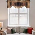 Abstract Art Tie Up Valance Curtains Brown and Black Mottled Texture ...