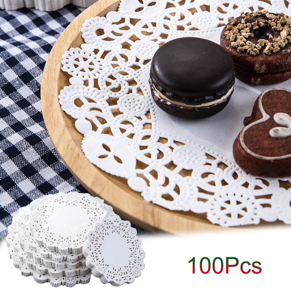 Visland 4.5 Inch Round White Paper Lace Doilies for Wedding Table ...