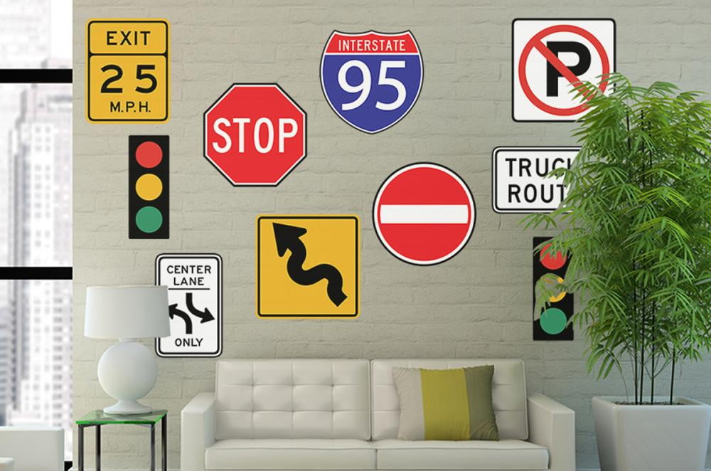 Top Street Signs Wall Decal Sticker Set by Wallmonkeys Peel and Stick ...