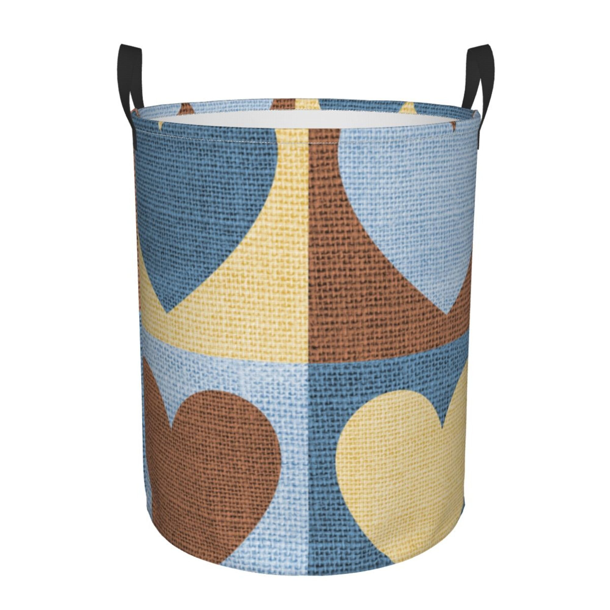 XMXY Round Laundry Basket Organizer, Love Fabric Texture Waterproof ...