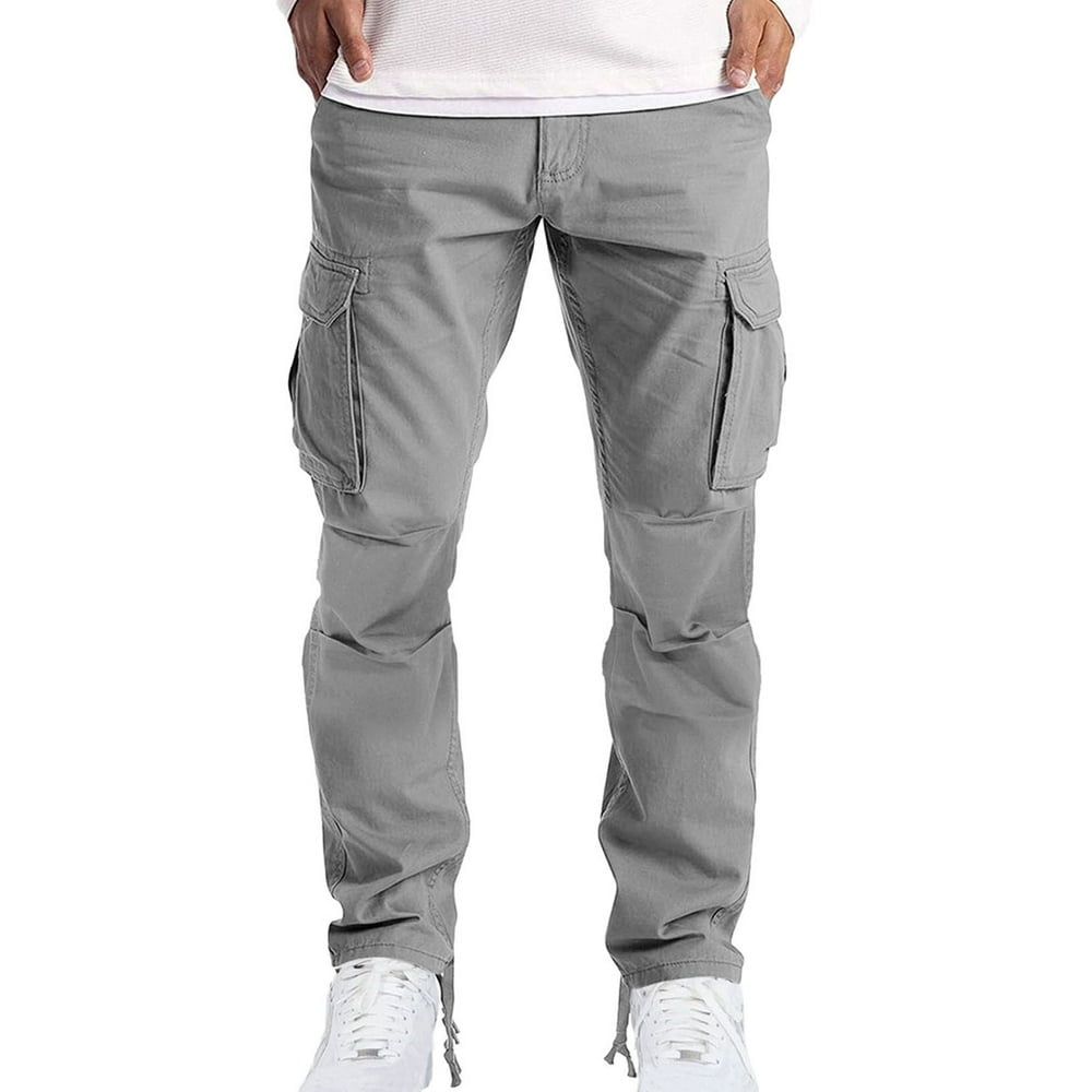 Click here for Junwell Men Casual Elastic Waist Cargo Pants Solid... prices