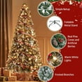 6ft Pre-lit Frosted Artificial Hinged Christmas Tree with 818 Flocked ...