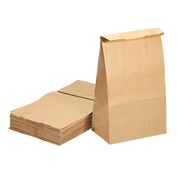 Unique Bargains Paper Bags Brown Paper Grocery Bag 10lb 7.1x4.3x12.6 ...