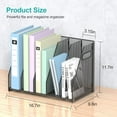 Desk File Organizer, 5 Vertical Compartments Metal Magazine and Binder ...