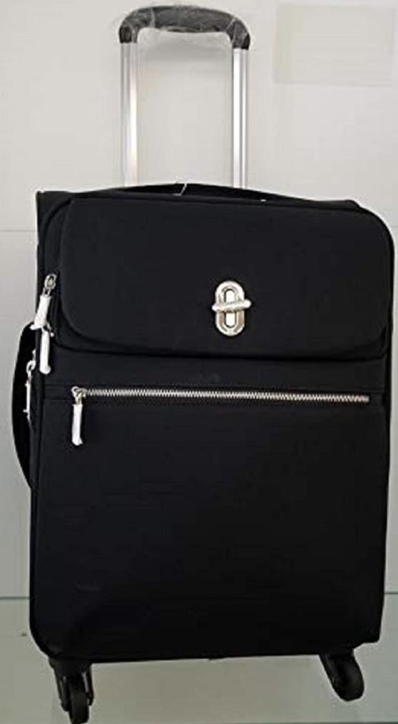 Simply Noelle Black Nylon Rolling Suitcase - Walmart.com