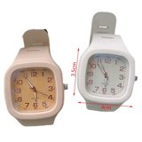 Square Quartz Digital Dial Casual Wrist Watches Rubber Strap ...