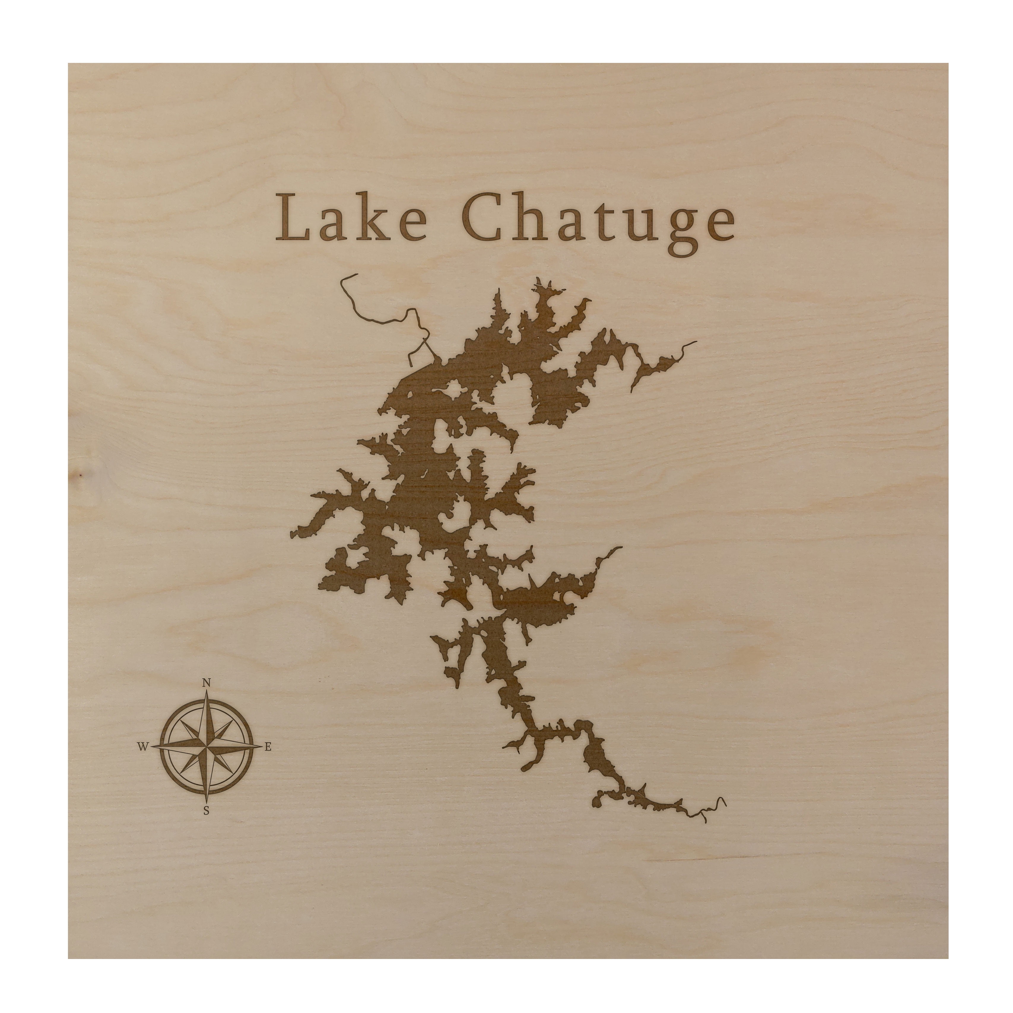 Lake Chatuge 12x12" Wood Lake Map Wall Art Office Decor Georgia North ...