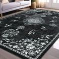 Beverly Rug Machine Washable Easy Cleaning Indoor Non-Slip Rugs Black ...