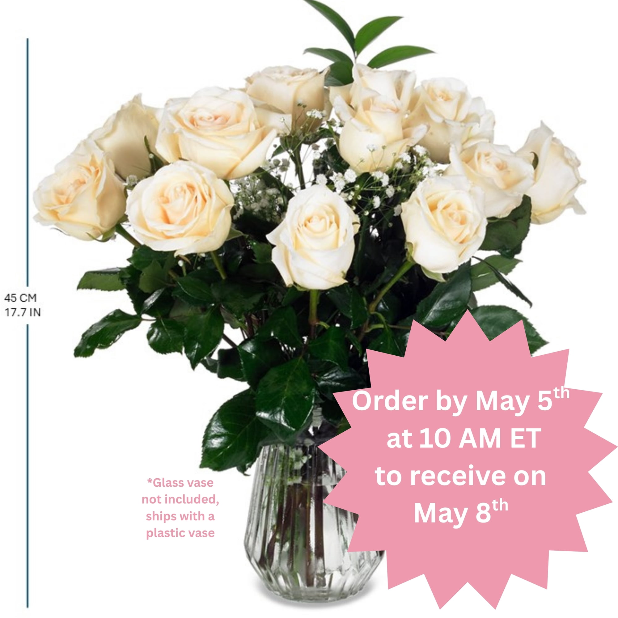 Click here for Blooms To Go Fresh Flowers -Dozen White Roses 45 C... prices
