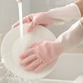 1Pairs Silicone Cleaning Gloves Dishwashing Cleaning Gloves Scrubber ...