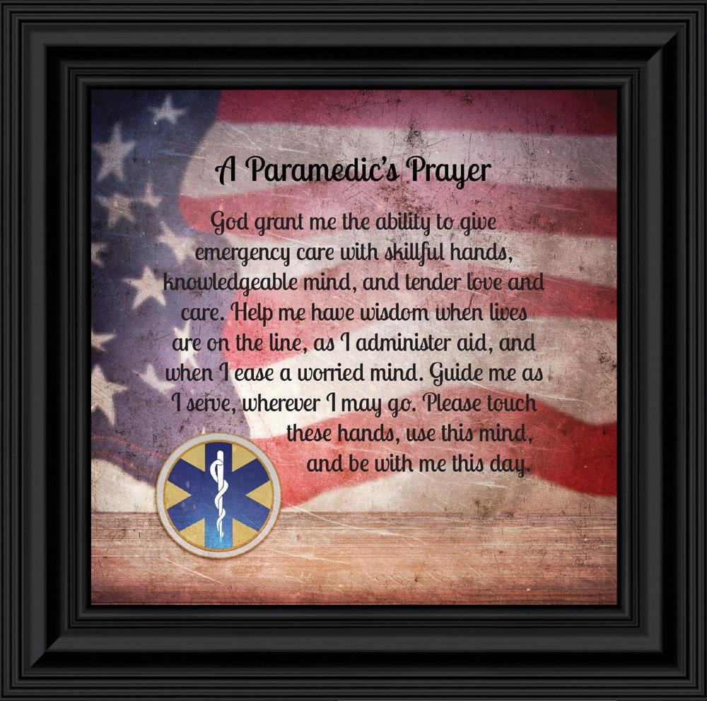 Prayer for the Paramedic Framed Poem, First Responders Gift, EMS, EMT ...