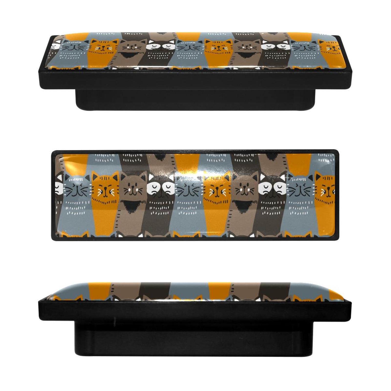 4 Pcs Rectangle Cabinet Handle Cupboard Knob Drawer Pulls Handle Brown ...