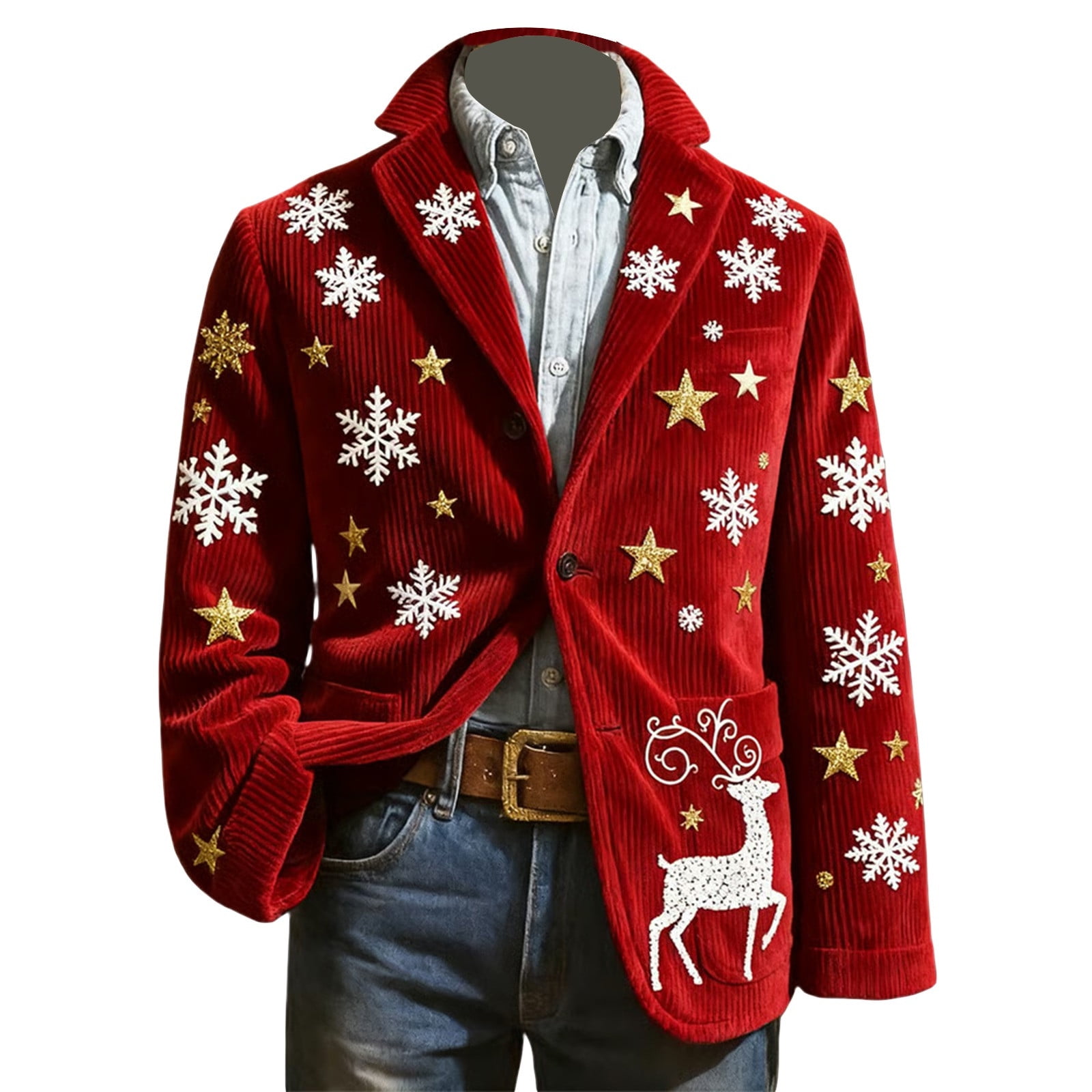 Click here for Gyexs Mens Christmas Suit Elegant Casual Snowflake... prices