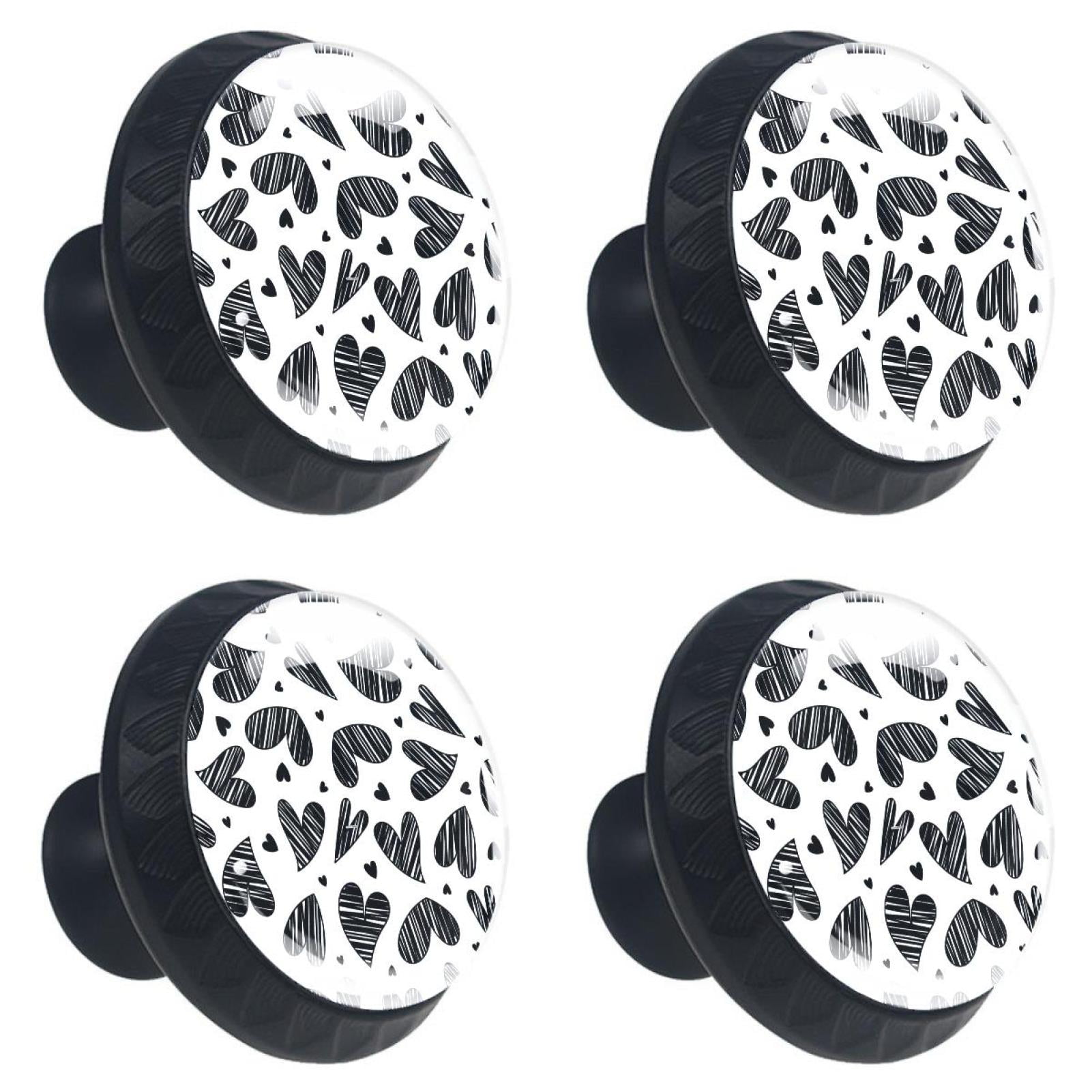 4 Pcs Doodle Heart Knobs for Kitchen Cabinet Cupboard Dresser Bookcase ...
