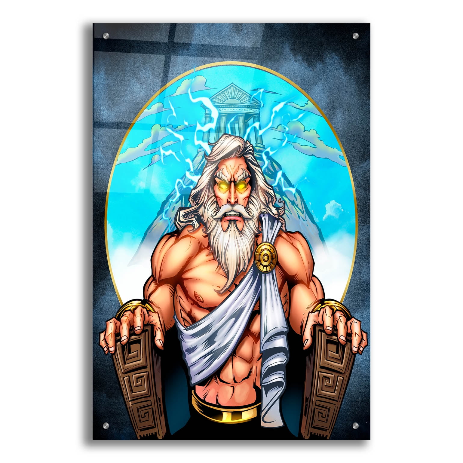 Epic Art 'Zeus On Throne' by Flyland Designs, Acrylic Glass Wall Art ...
