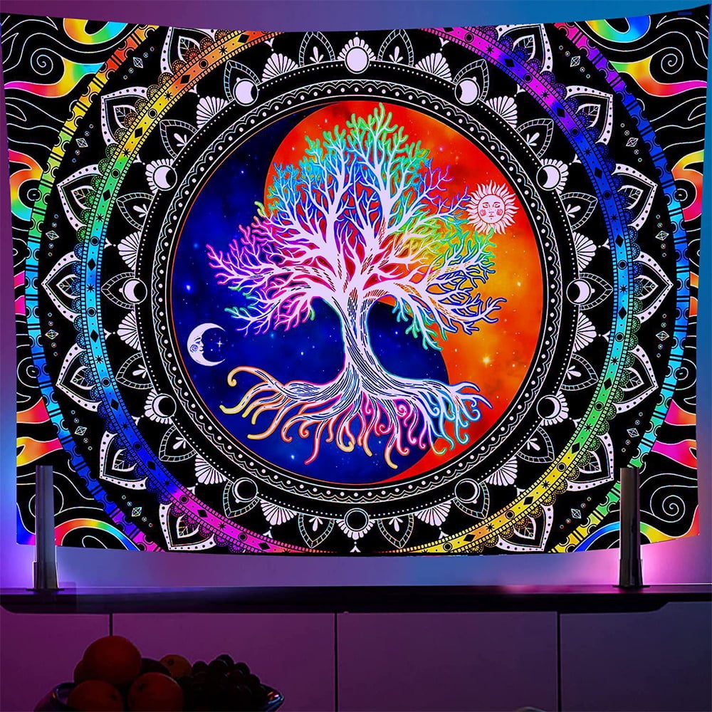 CUH Throw Cover Tapestries Psychedelic Luminous Tapestry Trippy ...