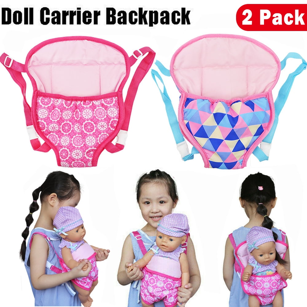 MAINYU 2 Pack Baby Doll Carrier Backpack Doll Accessories Front/Back ...