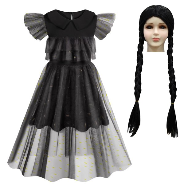 Wednesday Addams Dress Girls Kids Family Nevermore Cosplay Costume ...