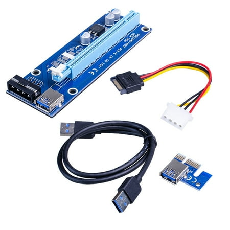 PCI-E Riser Board 1x to 16x adapter board 16x Adapter Board 4pin Power ...