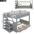 Full Over Full Futon Bunk Bed with Storage, Convertible Daybed, Solid ...