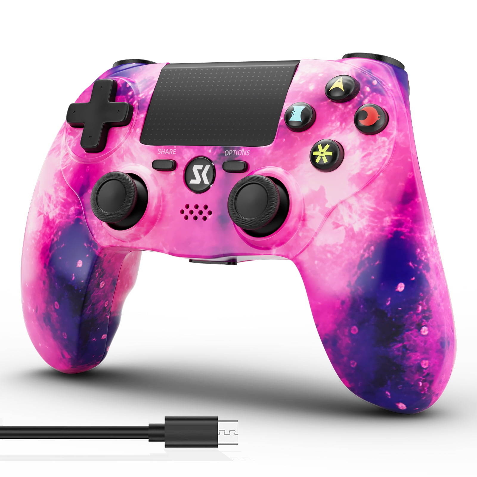 ISHAKO Wireless Controller for PS3/PS4/PC,6-Axis Control, Double Shock ...