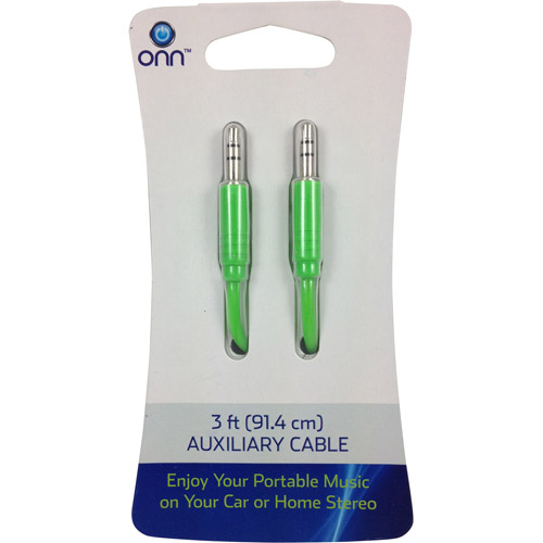 Onn Aux Cable, 3', Assorted Colors - Walmart.com