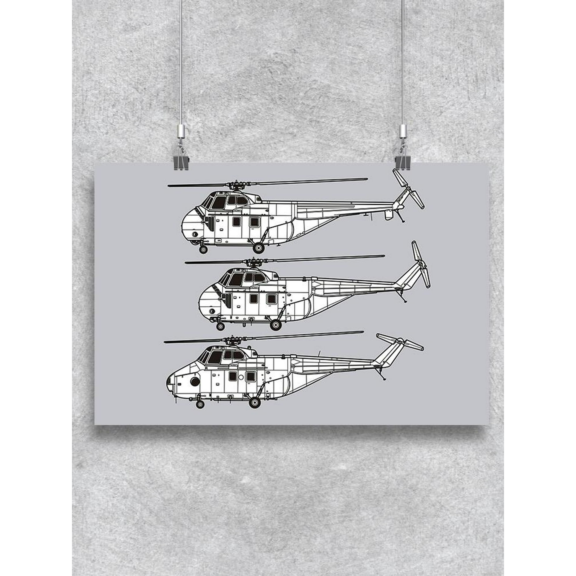 Military Helicopter Drawing