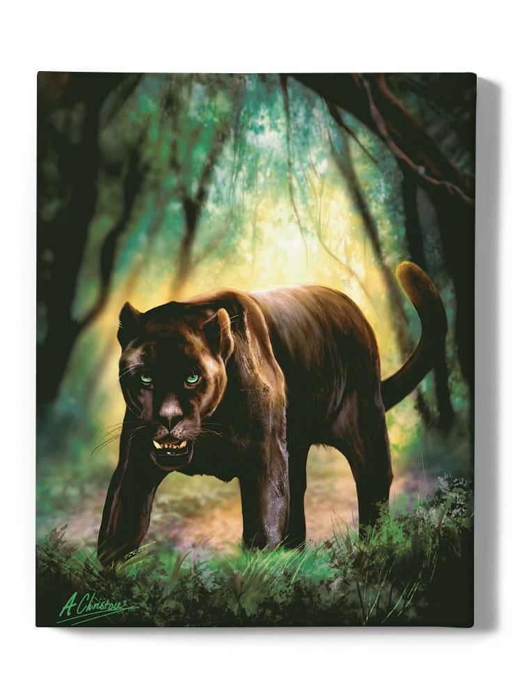 Panther In The Jungle Wrapped Canvas -Anthony Chirstou Designs, - Walmart.com