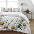 4 Piece Duvet Cover Set Full, Spring Watercolor Daisy Garland Soft ...
