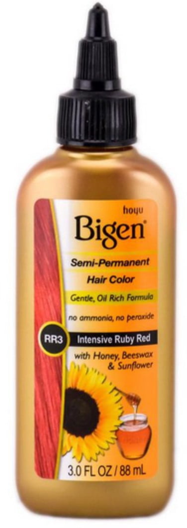 Bigen Semi Permanent Hair Color #RR3 Intense Ruby Red, 3 oz (Pack of 2 ...