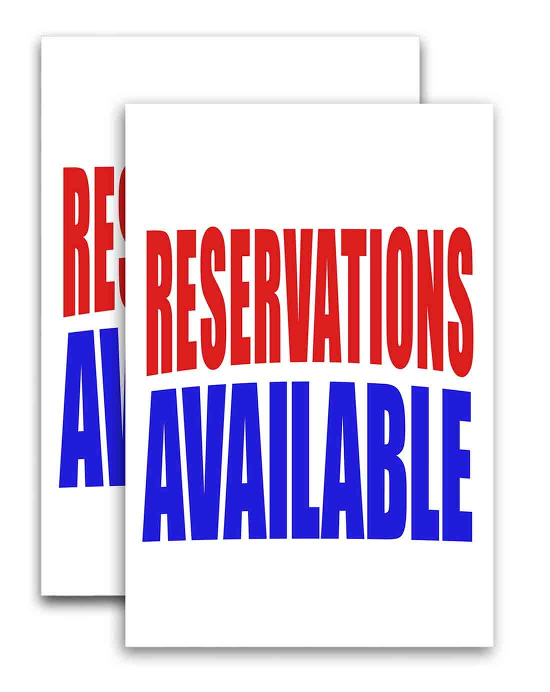 Reservations Available (24" X 36") Vinyl Decal Only (Pack of 2) |Sign ...