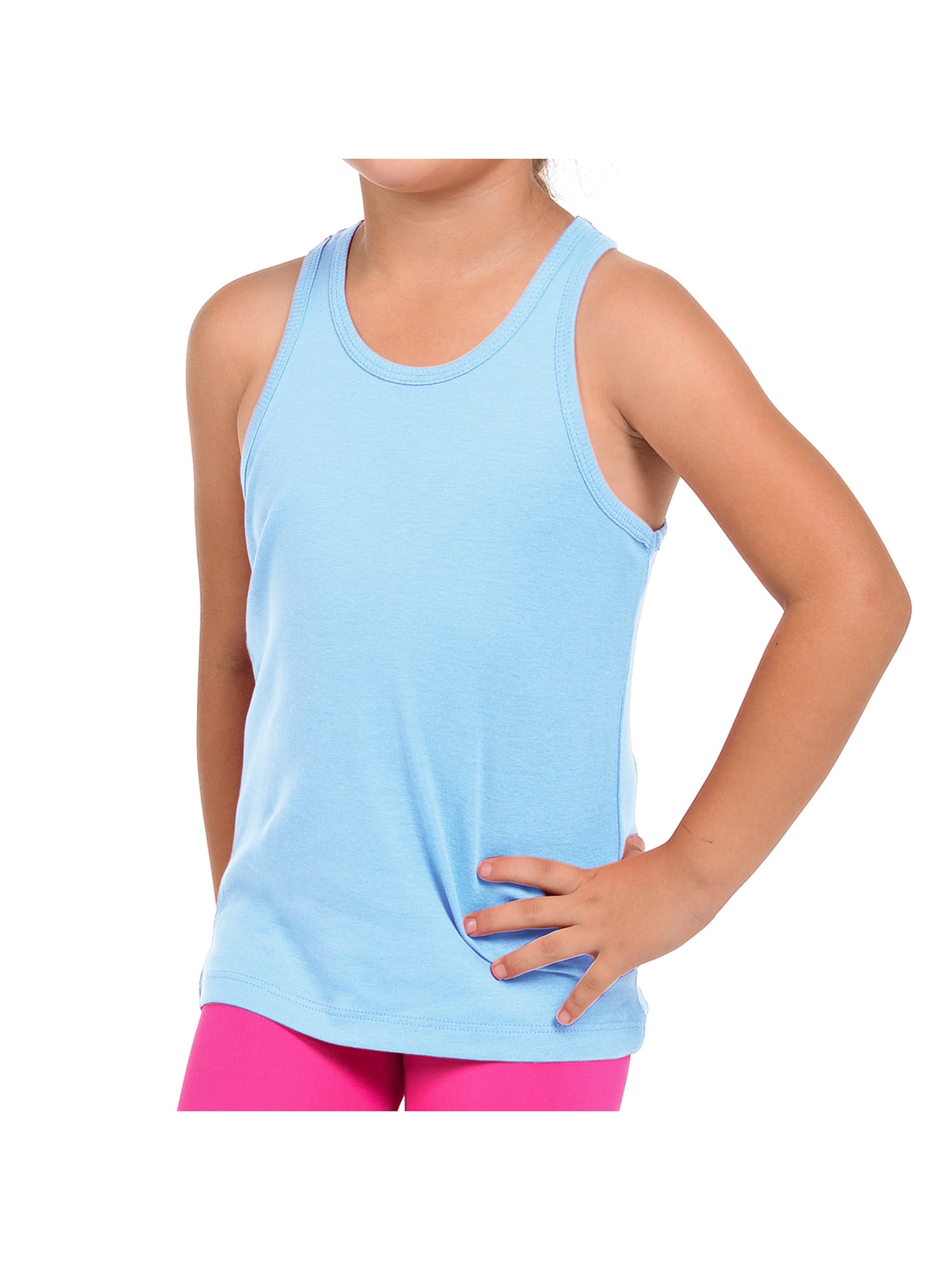 Basico Girl's Racer Back Tank Top 100% Cotton Sleeveless - Walmart.com