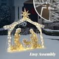 Ktaxon 6ft Lighted Nativity Scene Outdoor Decor, 190LED Lights - Silver ...