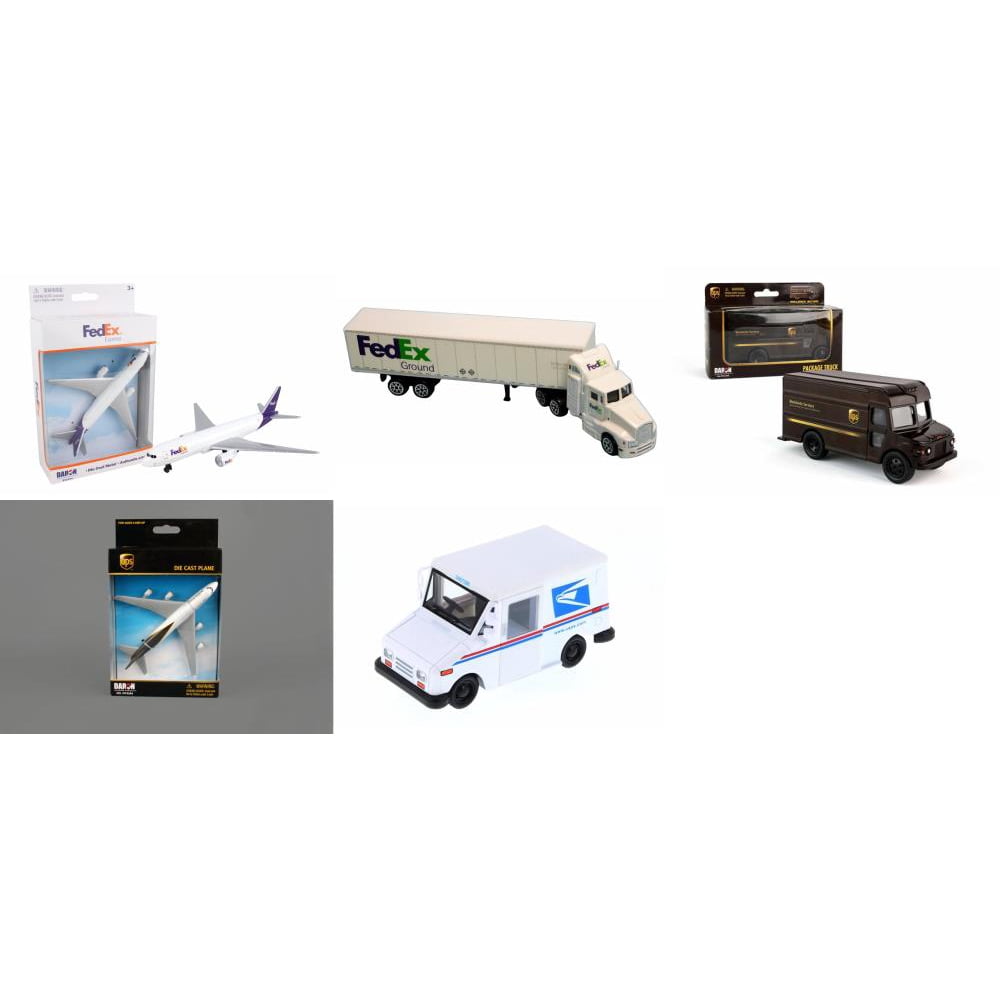 Toy Fedex/UPS/USPS Truck & Plane Diecast Delivery Vehicle Package ...