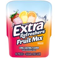 Extra Refreshers Spearmint Sugar-Free Mint Gum - 40pcs Tropical Flavor ...