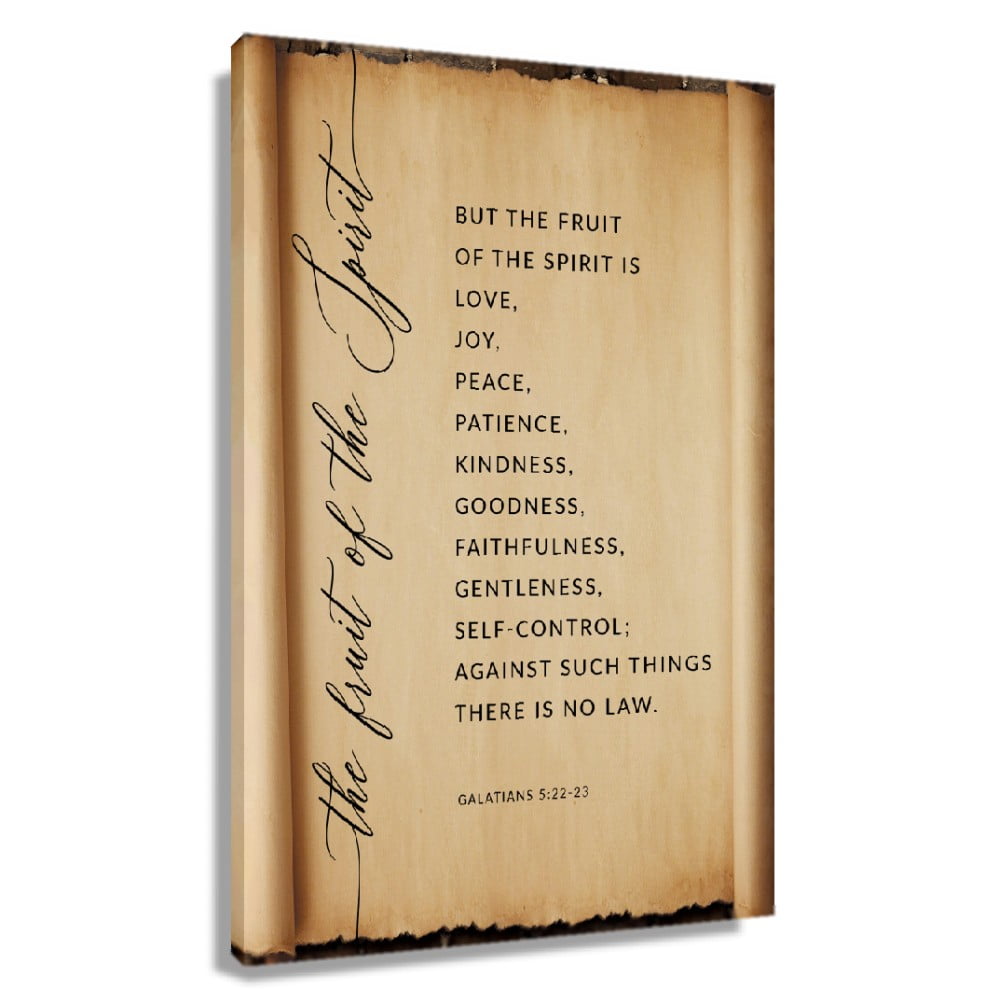 Vintage Fruit Of The Spirit Galatians 5 22-23 Wall Art Bible Verse ...
