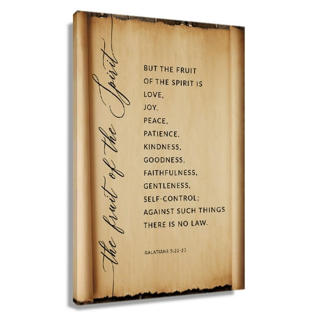 Vintage Fruit Of The Spirit Galatians 5 22-23 Wall Art Bible Verse ...