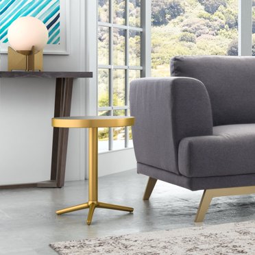 Emerald Home Denton Antique Pine End Table with Round, Pieced Top And ...