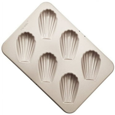 CHEFMADE Madeleine Mold Cake Pan, 6-Cavity Non-Stick Spherical Shell ...