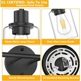 LED Modern 2-Light Bathroom Vanity Fixtures with Glass Shades, Black ...