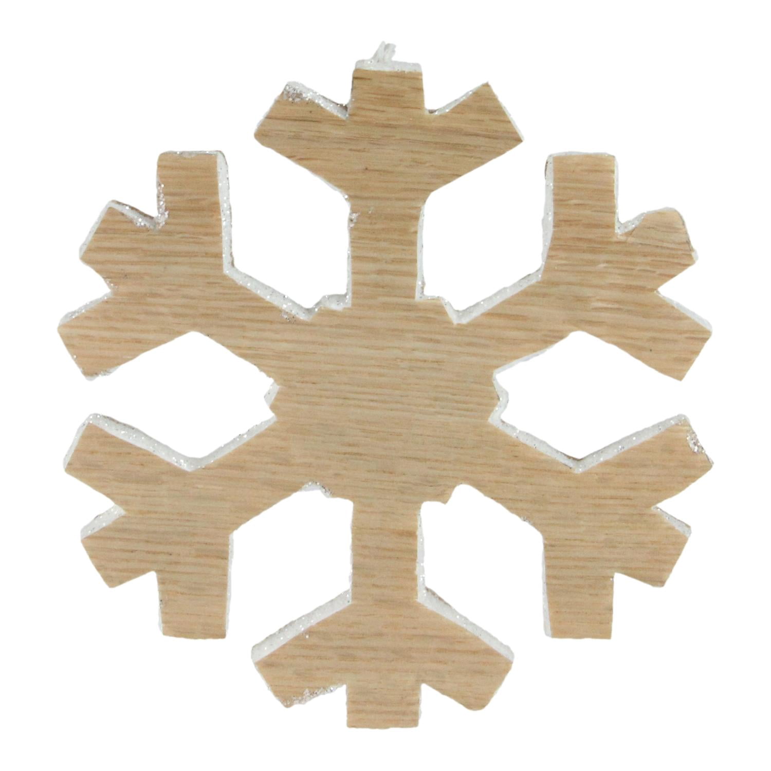 7.5" Faux Wood Grain Snowflake Christmas Decoration - Walmart.com