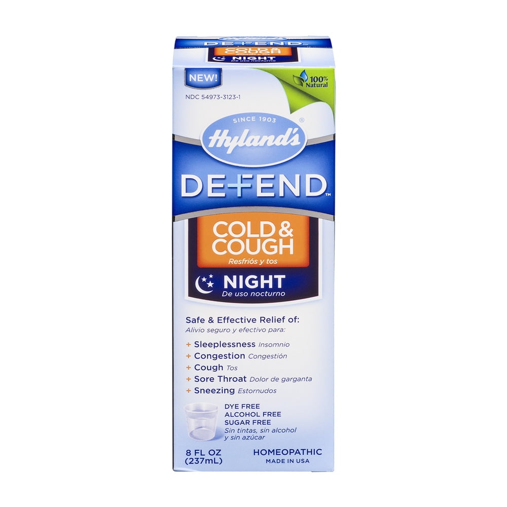 Hyland's Defend Cold & Cough Night Syrup 8 oz - Walmart.com