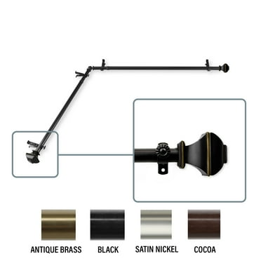 Maurice 13/16 inch Corner Window Curtain Rod 120-170" - Black - Walmart.com