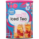 Great Value Raspberry Flavor Iced Tea Drink Mix 23.6 oz makes 10 quarts ...