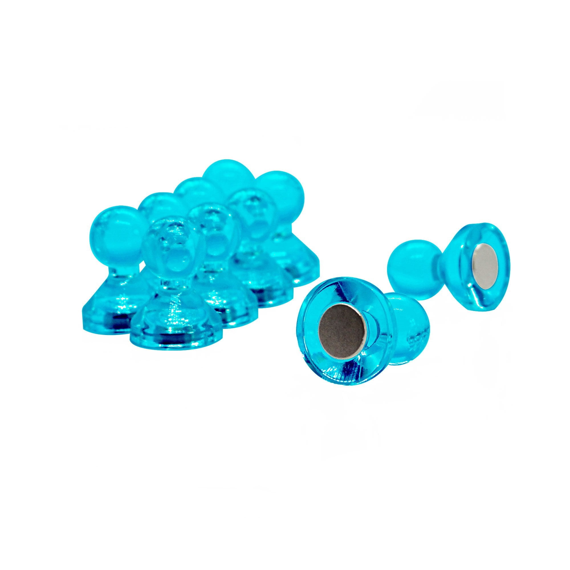 Medium Blue Acrylic Push Pin Magnet - 15mm dia x 21mm tall (1 Pack of ...