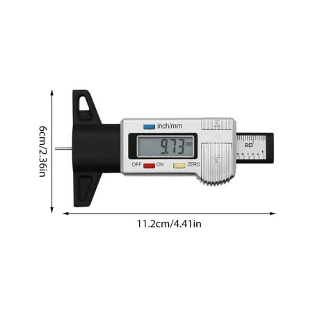 Tire Thread Depth Vernier Caliper Digital Display 0-25.4mm Meter ...