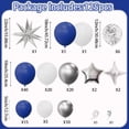 125-Piece Graduation Balloon Set - White, Dark Blue, Metallic Silver ...